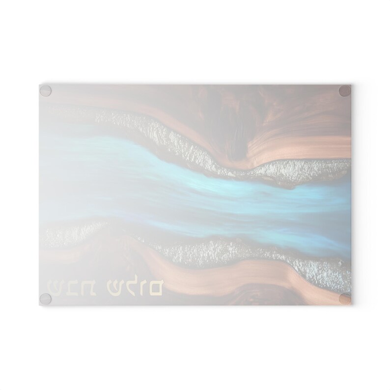 Shabbat Shalom Hebrew Script Glass Cutting Board | Blue River Wood ...