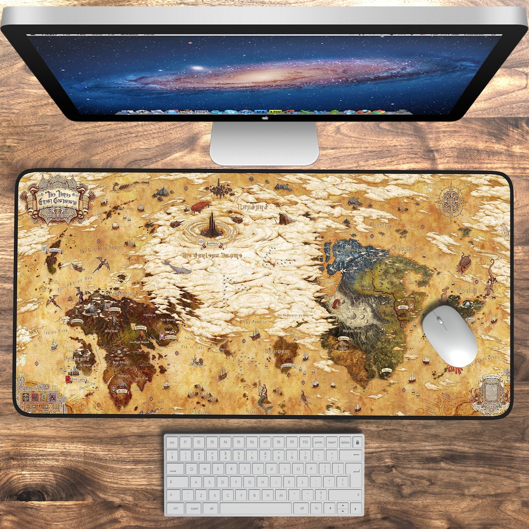 FFXIV World Map Desk Mat Three Continents Eorzea Hydaelyn Desk Pad ...