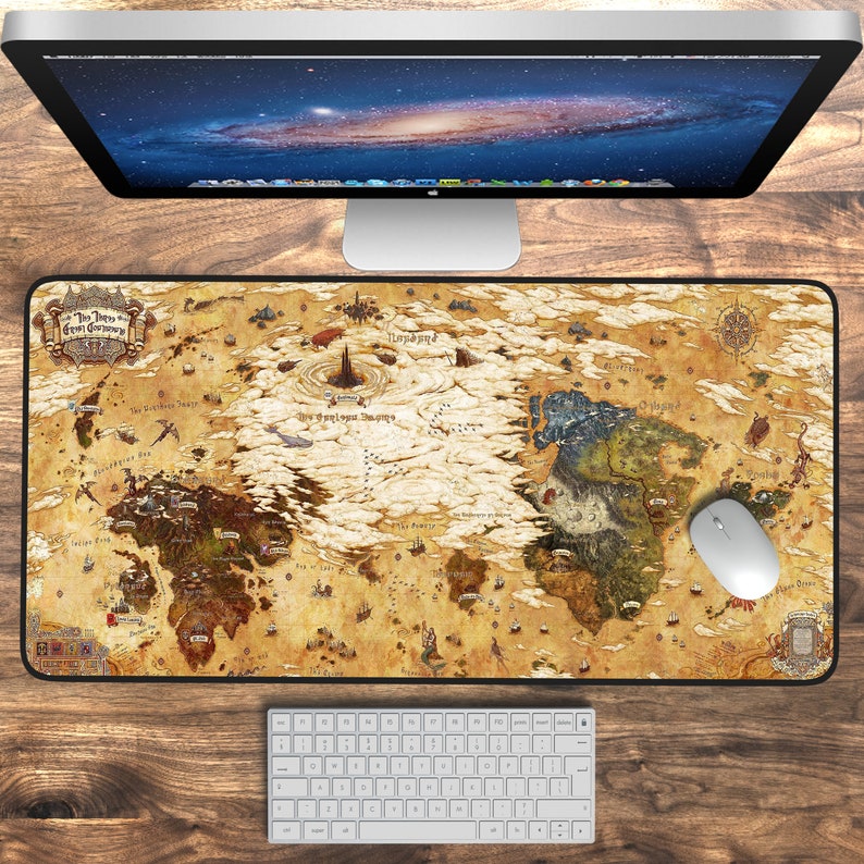 FFXIV World Map Desk Mat Three Continents Eorzea Hydaelyn Desk Pad ...
