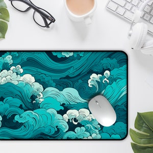 Japanese Ukiyo-e Desk Mat, Large Mousepad, Japanese Art Workspace ...