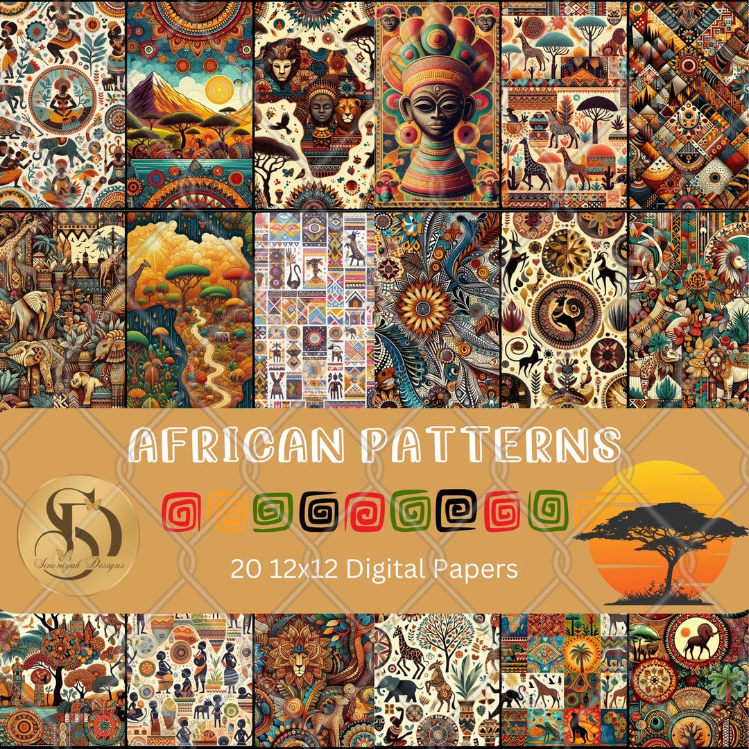 African Printable Pattern Paper, Digital Paper, African Paper Crafts ...