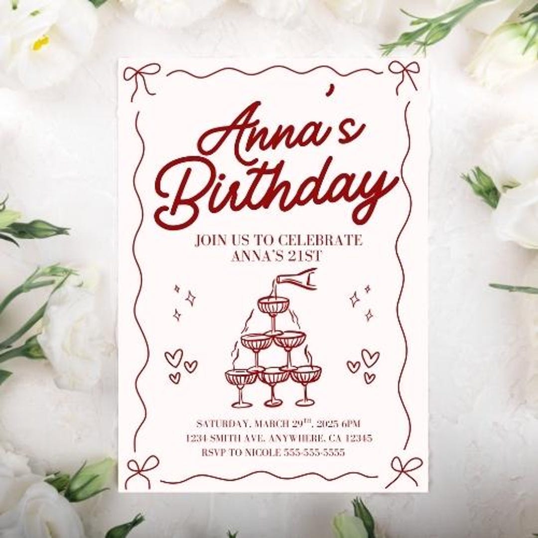 Classy Birthday Invitation, Birthday Invitation, 21st Birthday ...