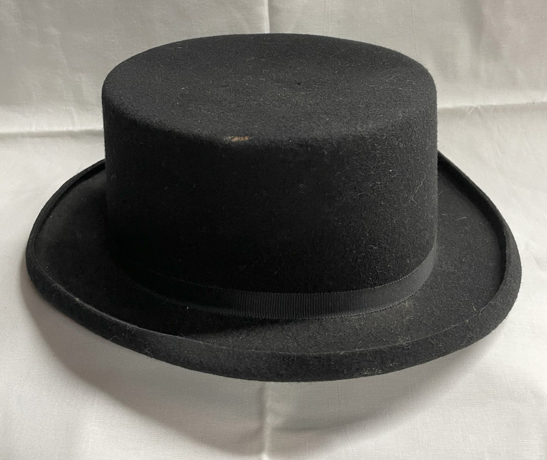 Antique Wool Felt Top Hat Black - Etsy