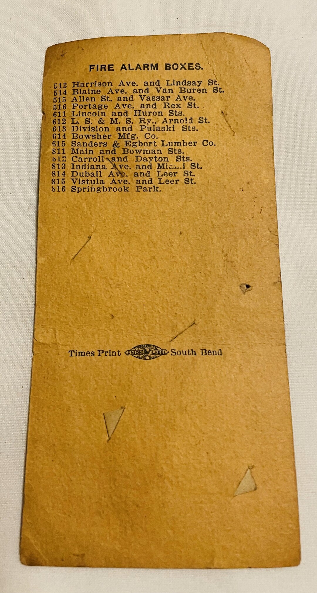 Antique Fire Alarm Box Card With Photo South Bend - Etsy