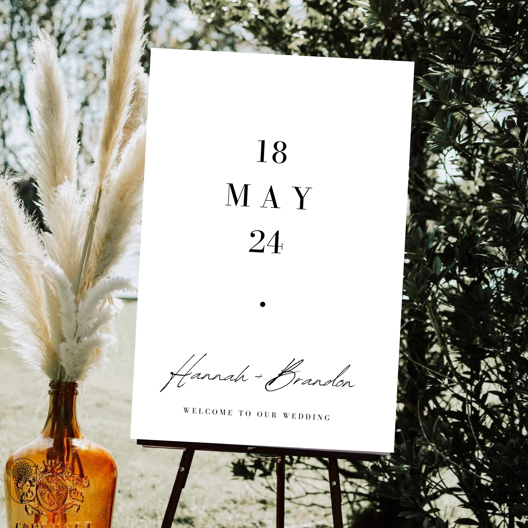 Simple Wedding Welcome Sign Minimalist Wedding Welcome Sign Modern ...