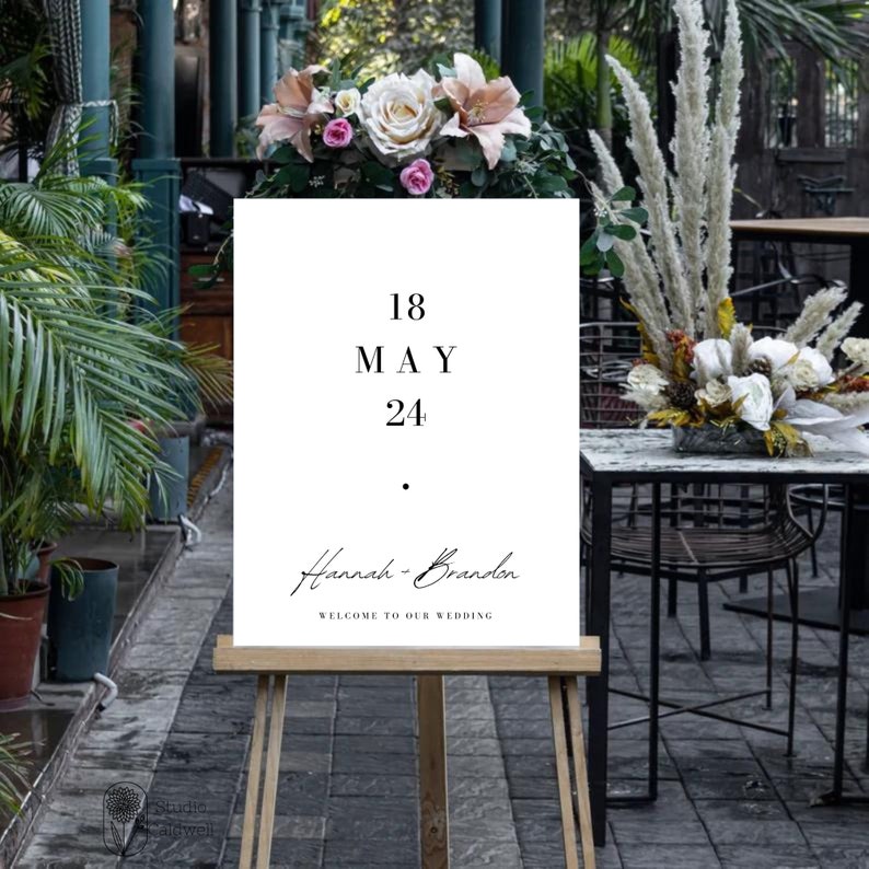Simple Wedding Welcome Sign Minimalist Wedding Welcome Sign Modern ...
