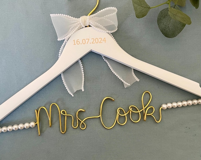Personalised Wedding Hanger, Personalised Hanger, Wedding Dress Hanger ...
