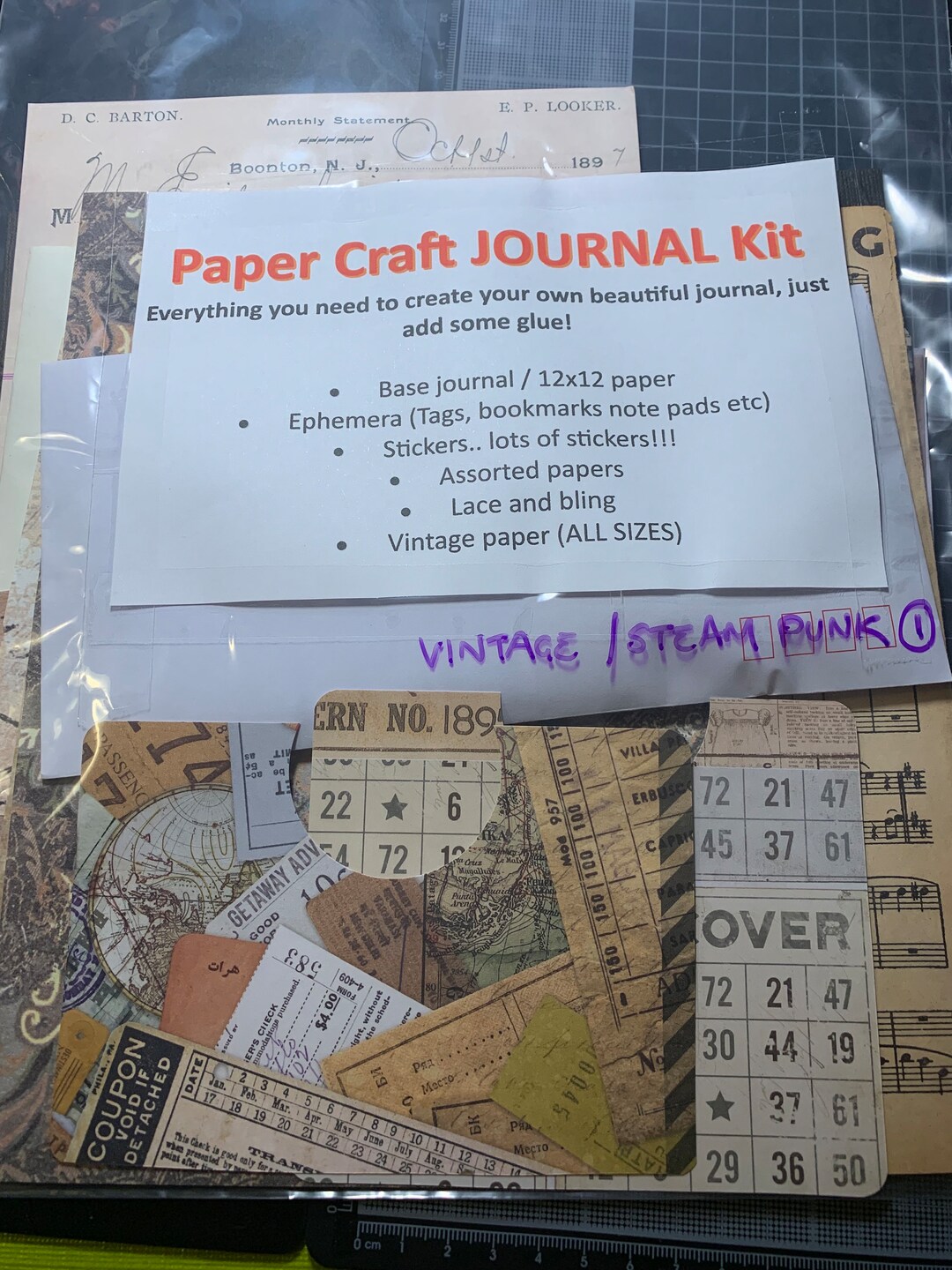 PAPERCRAFT JOURNAL KIT Junk Journal Beginners Ephemera Background ...