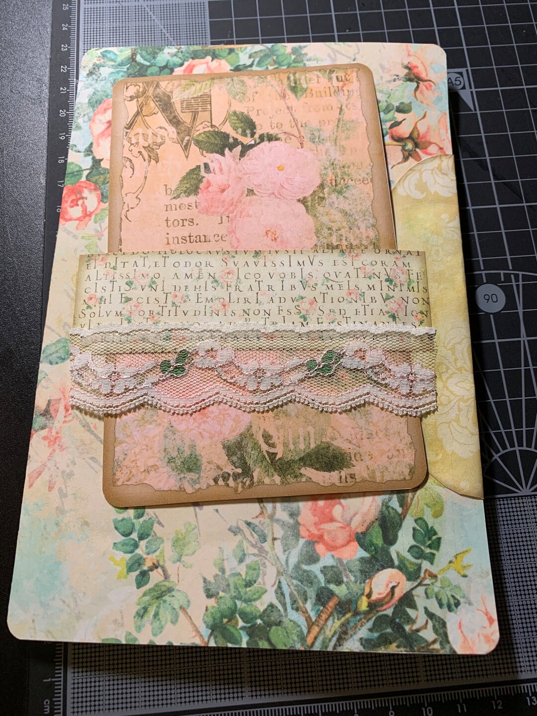 EPHEMERA FOLIO Rose Theme With Lace, Tags, Cards and Bling, Scrapbook ...