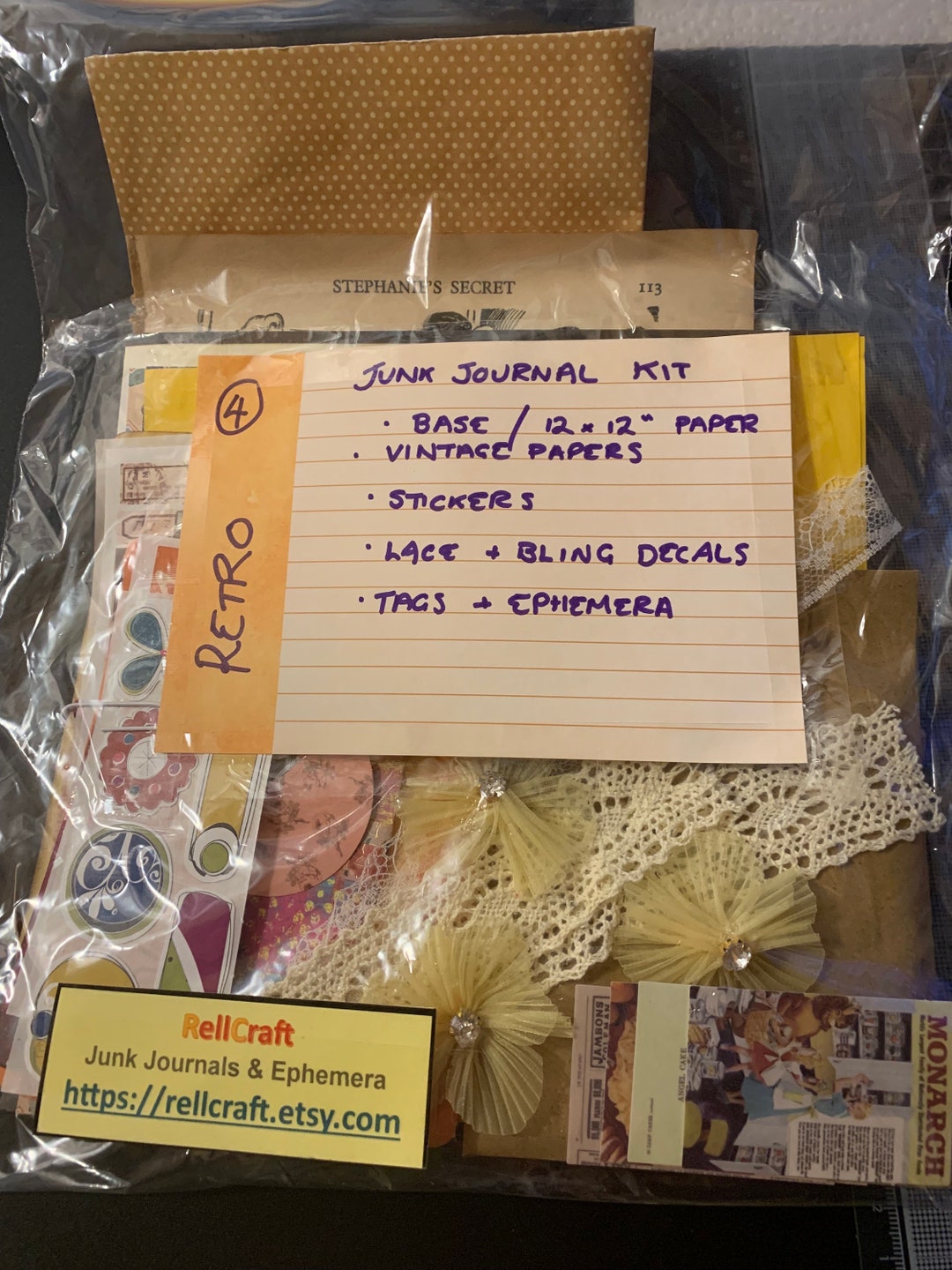 PAPERCRAFT JOURNAL KIT Junk Journal Beginners Ephemera Background ...