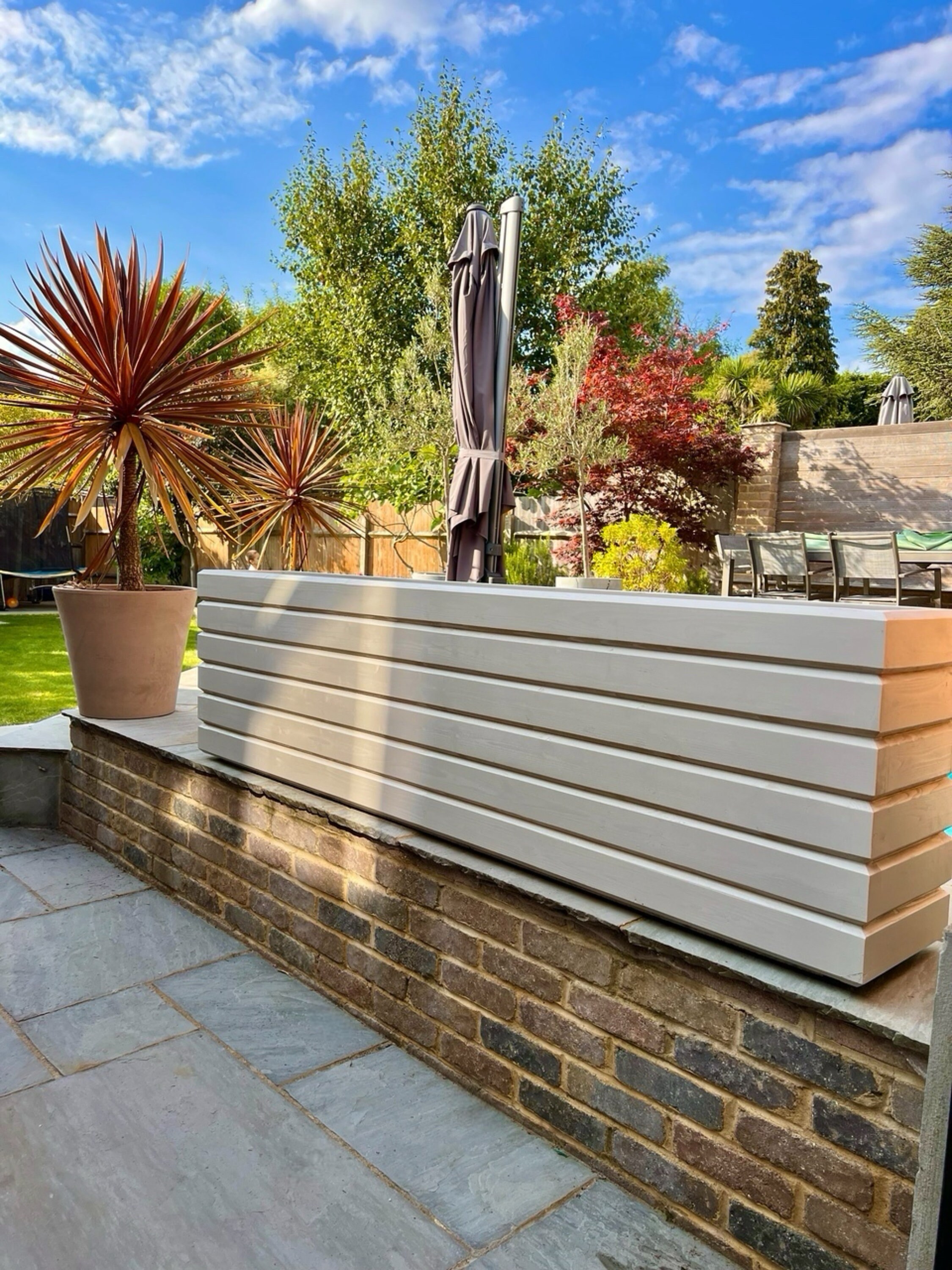 Chunky Wooden Floating Illusion Contemporary Trough Planter Box Bespoke Sizes Home Decor Bamboo ...