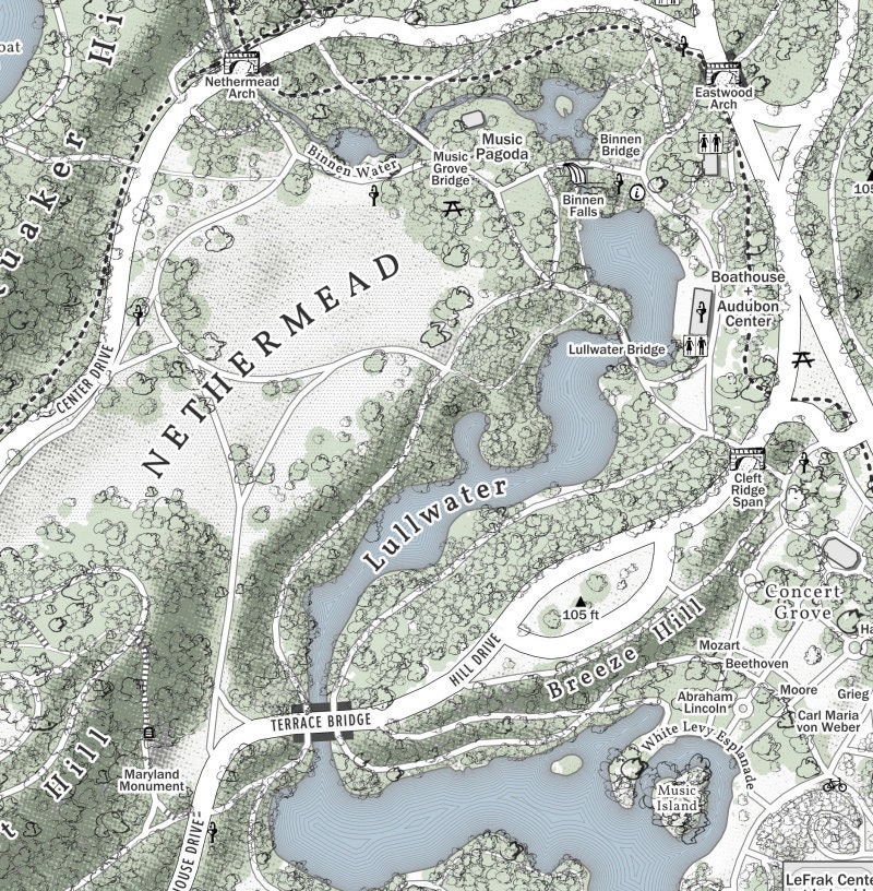 Hand Made Prospect Park Wall Map - Etsy