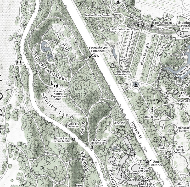 Hand Made Prospect Park Wall Map - Etsy