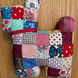 Vintage Handmade Patchwork Quilt Pillow Toy Dog Scottie Stuffed Animal ...