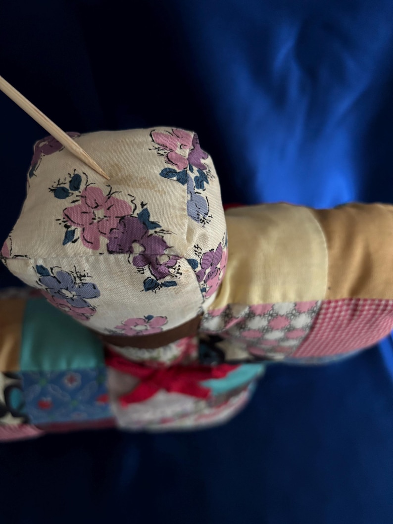 Vintage Handmade Patchwork Quilt Pillow Toy Dog Scottie Stuffed Animal ...