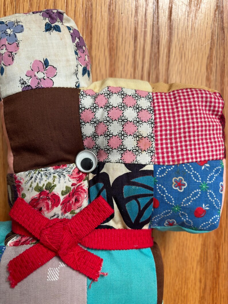 Vintage Handmade Patchwork Quilt Pillow Toy Dog Scottie Stuffed Animal ...