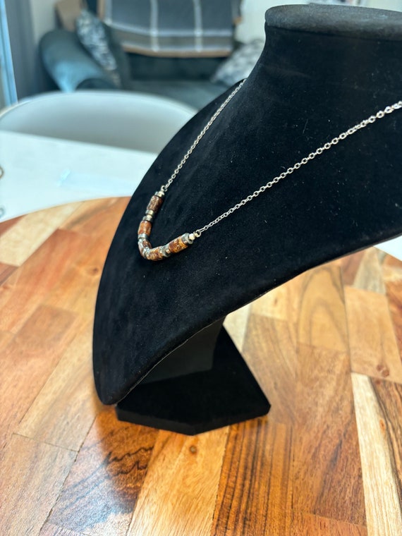 Beautiful hand crafted Vintage chain & glass bead nec… - Gem