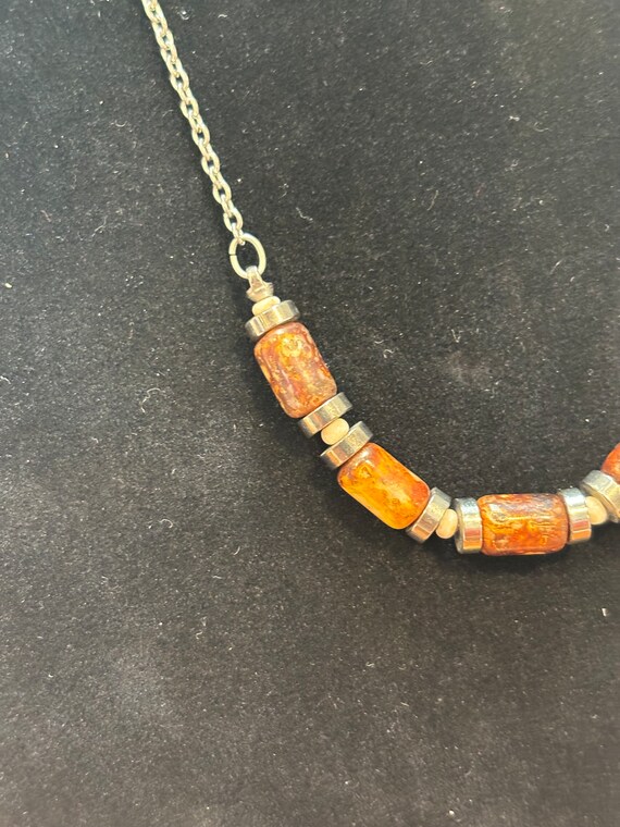 Beautiful hand crafted Vintage chain & glass bead nec… - Gem