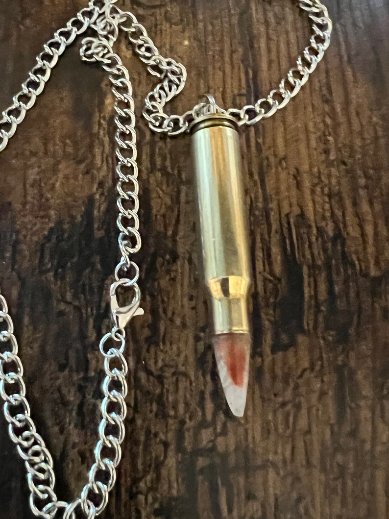 308 Recycled Bullet Casing Pendant Necklace With Pudding Stone - Etsy