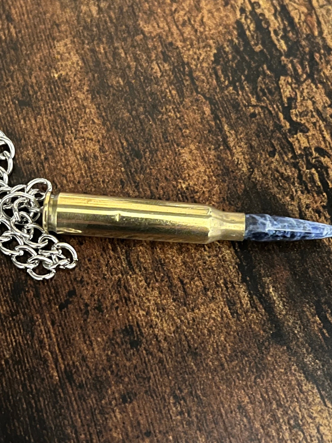 223 Casing Necklace Pendant With a Brazilian Sodalite Slug - Etsy