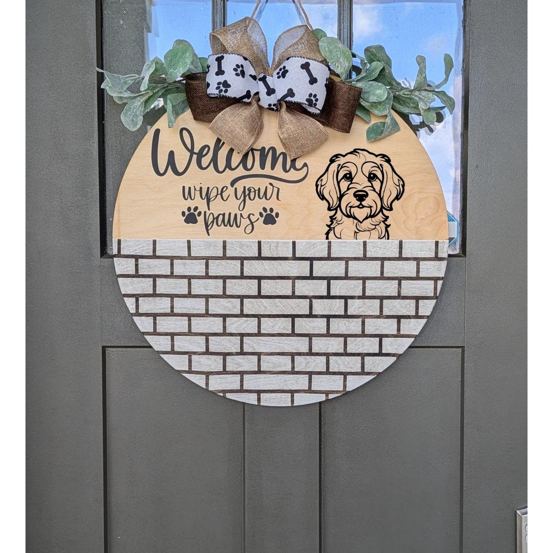 Custom Dog Door Hanger Dog Hanger Dog Door Sign Outdoor Welcome Sign ...