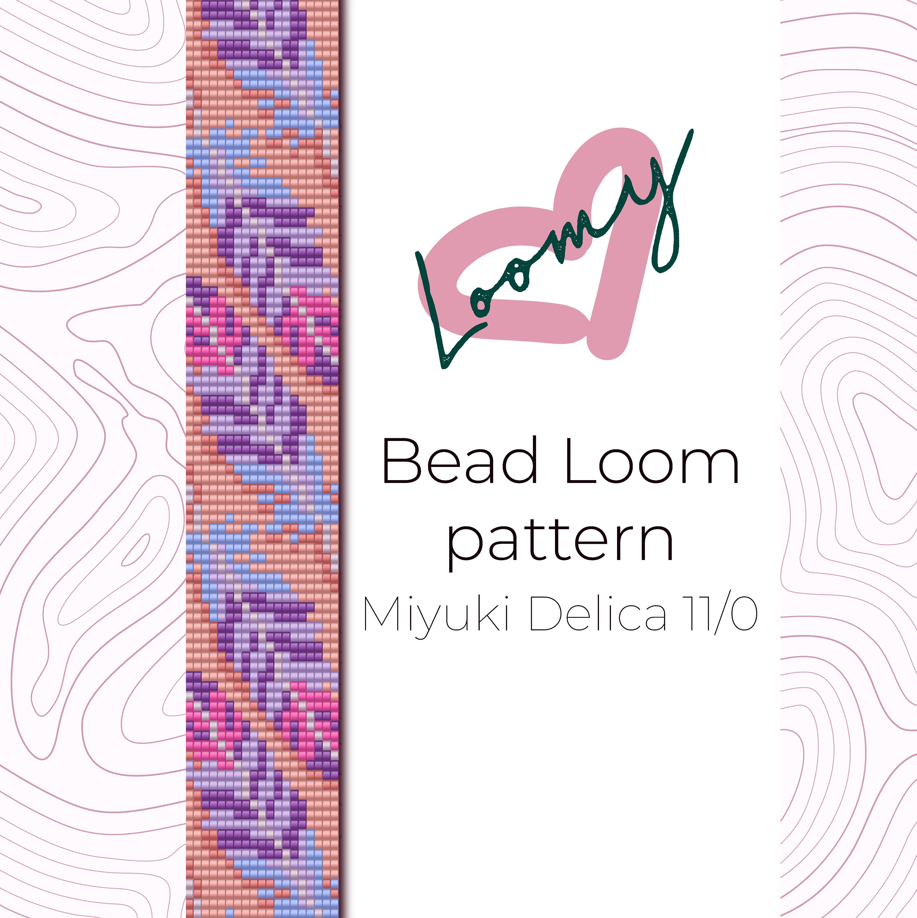 Purple Feathers Bead Loom Pattern Loom Bracelet Pattern Loom Beading ...