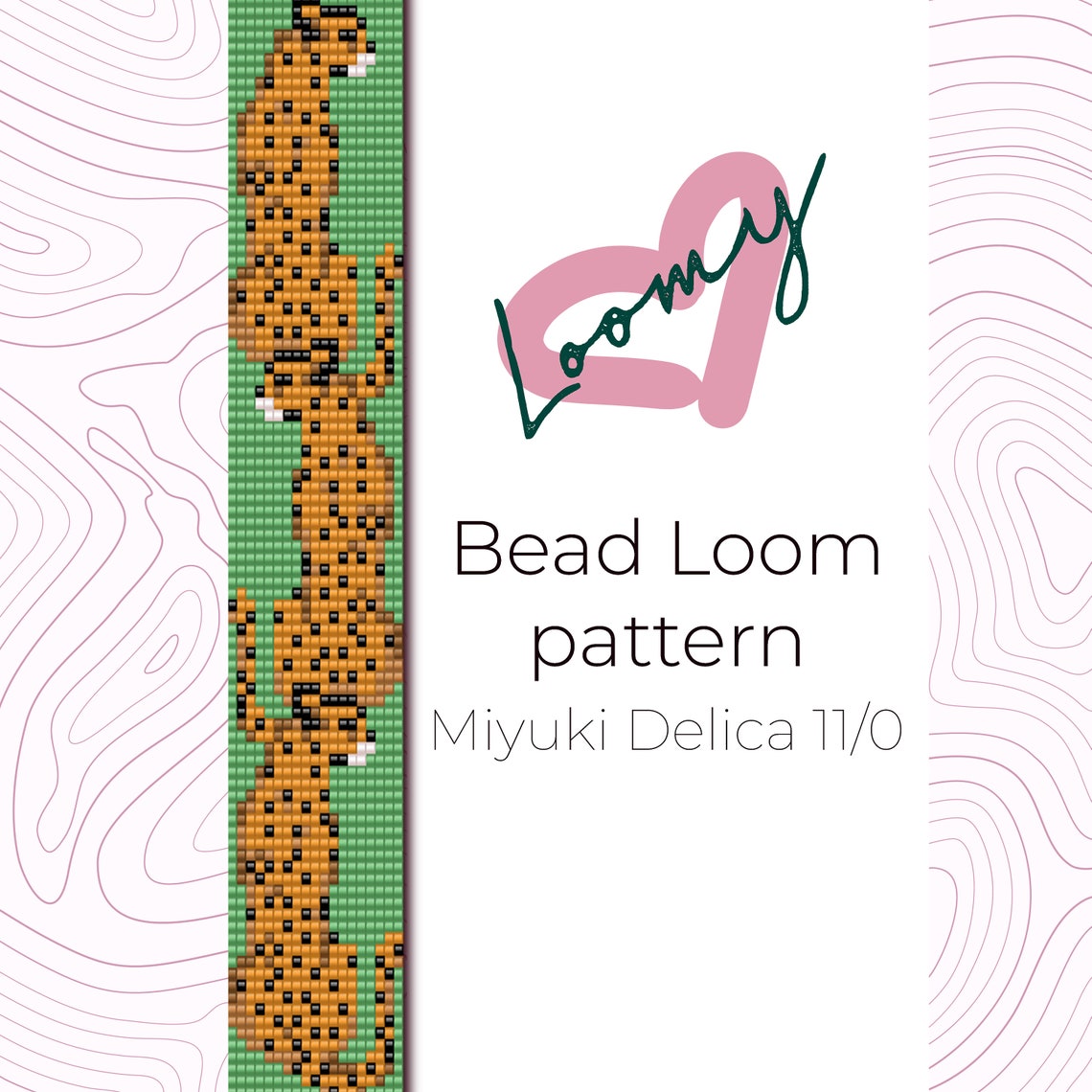 Cheetah - Bead Loom Pattern - Loom Bracelet Pattern - Loom Beading ...
