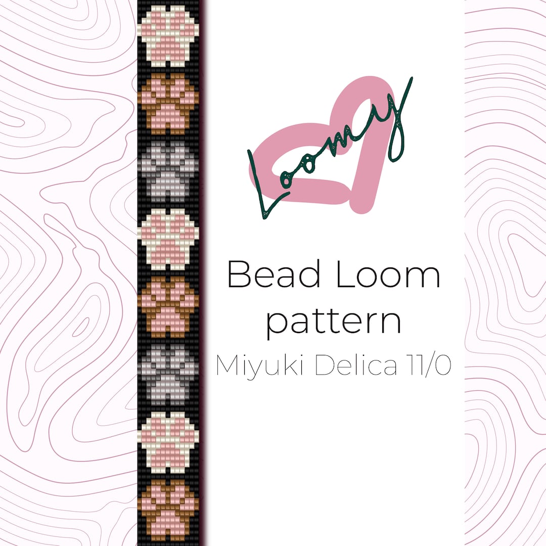 Narrow Cat Paws - Bead Loom Pattern - Loom Bracelet Pattern - Loom ...