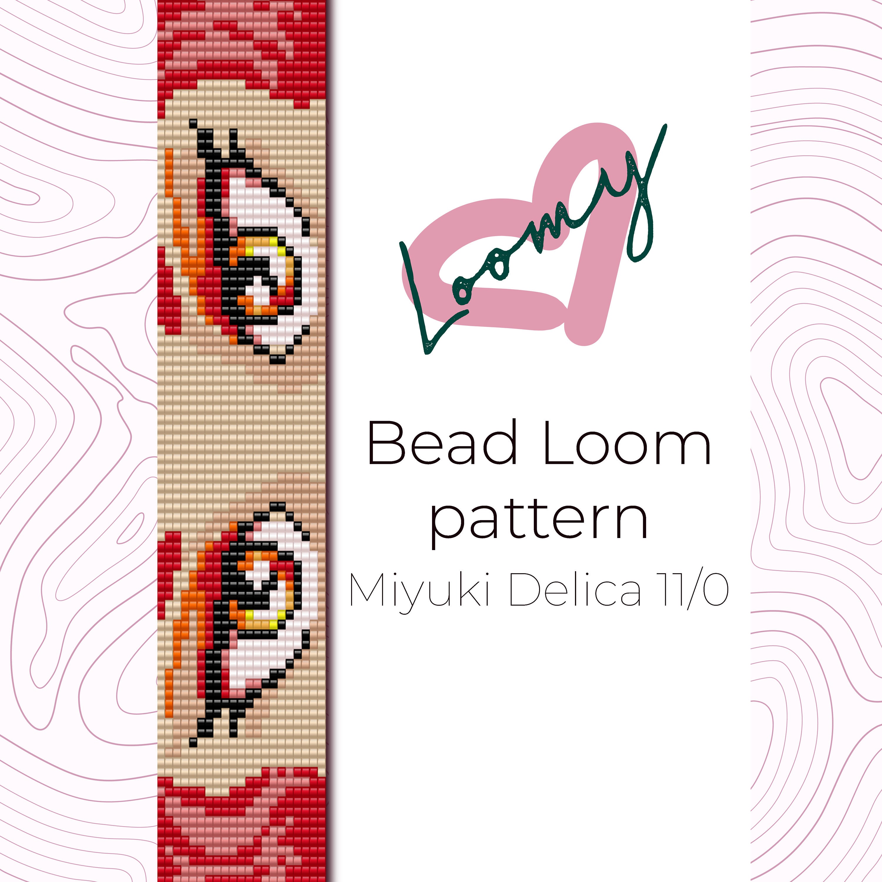 Anime Girl - Red - Bead Loom Pattern - Loom Bracelet Pattern - Loom ...
