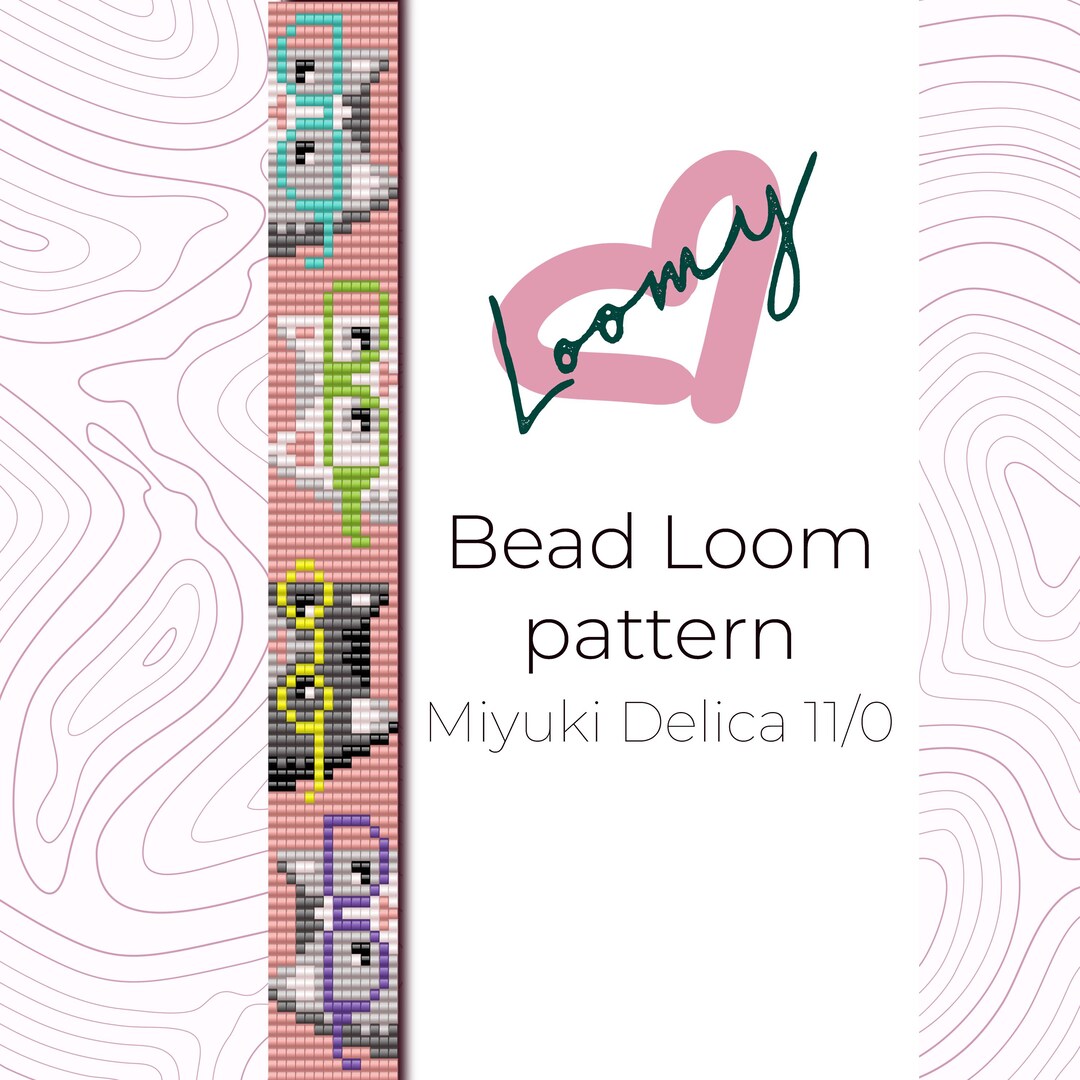 Glasses Cats - Bead Loom Pattern - Loom Bracelet Pattern - Loom Beading ...
