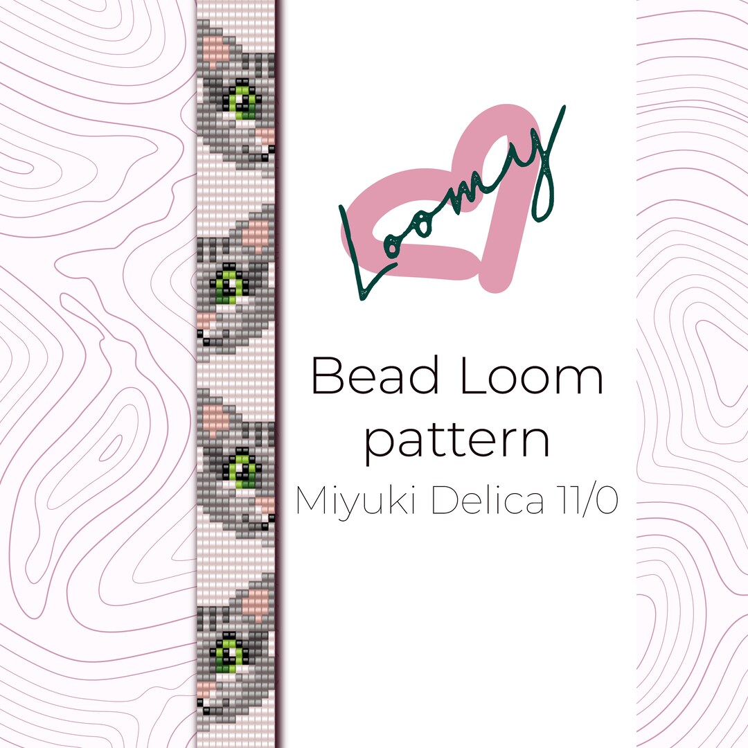 Narrow Grey Cats - Bead Loom Pattern - Loom Bracelet Pattern - Loom ...