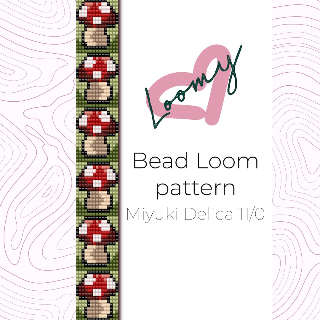 Amanita Mushrooms - Bead Loom Pattern - Loom Bracelet Pattern - Loom ...