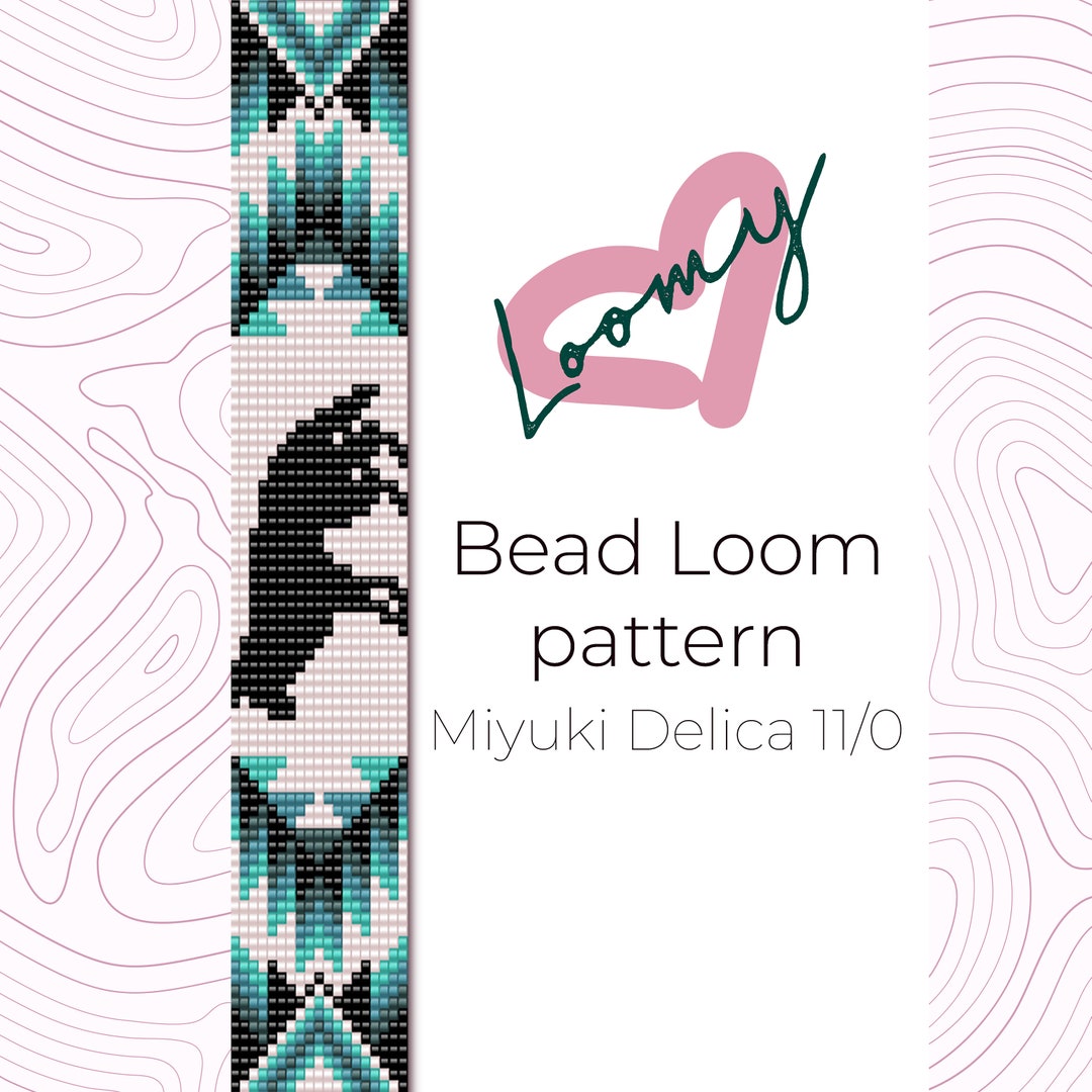 Moon Wolf - Native Bead Loom Pattern - Loom Bracelet Pattern - Loom ...