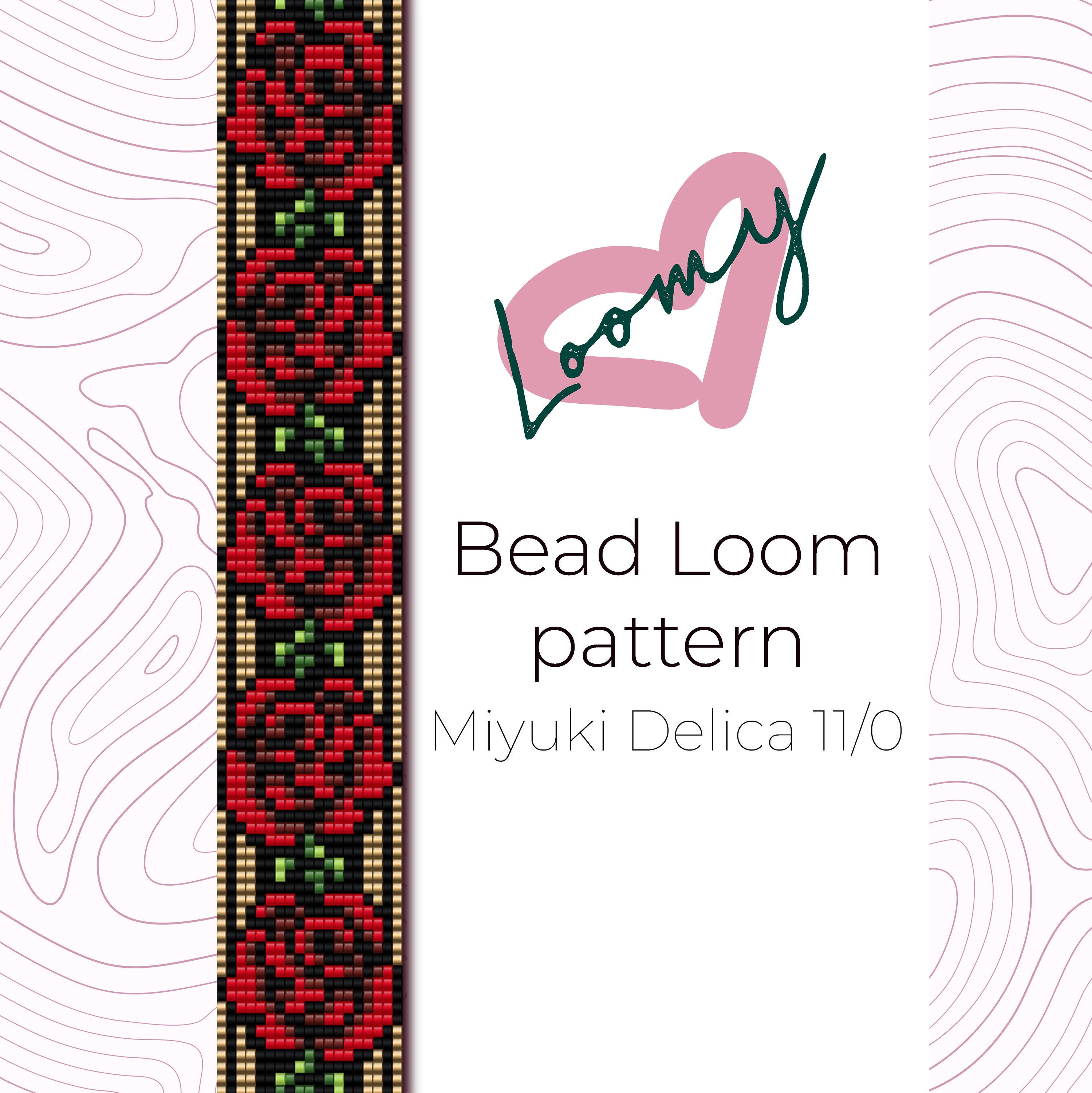 Golden Roses Bead Loom Pattern Loom Bracelet Pattern Loom Beading ...