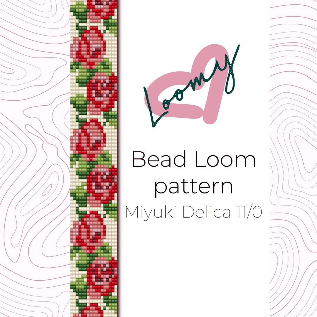 Vintage Roses - Bead Loom Pattern - Loom Bracelet Pattern - Loom ...