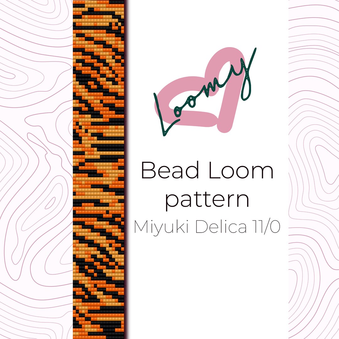 Tiger Print - Bead Loom Pattern - Loom Bracelet Pattern - Loom Beading ...