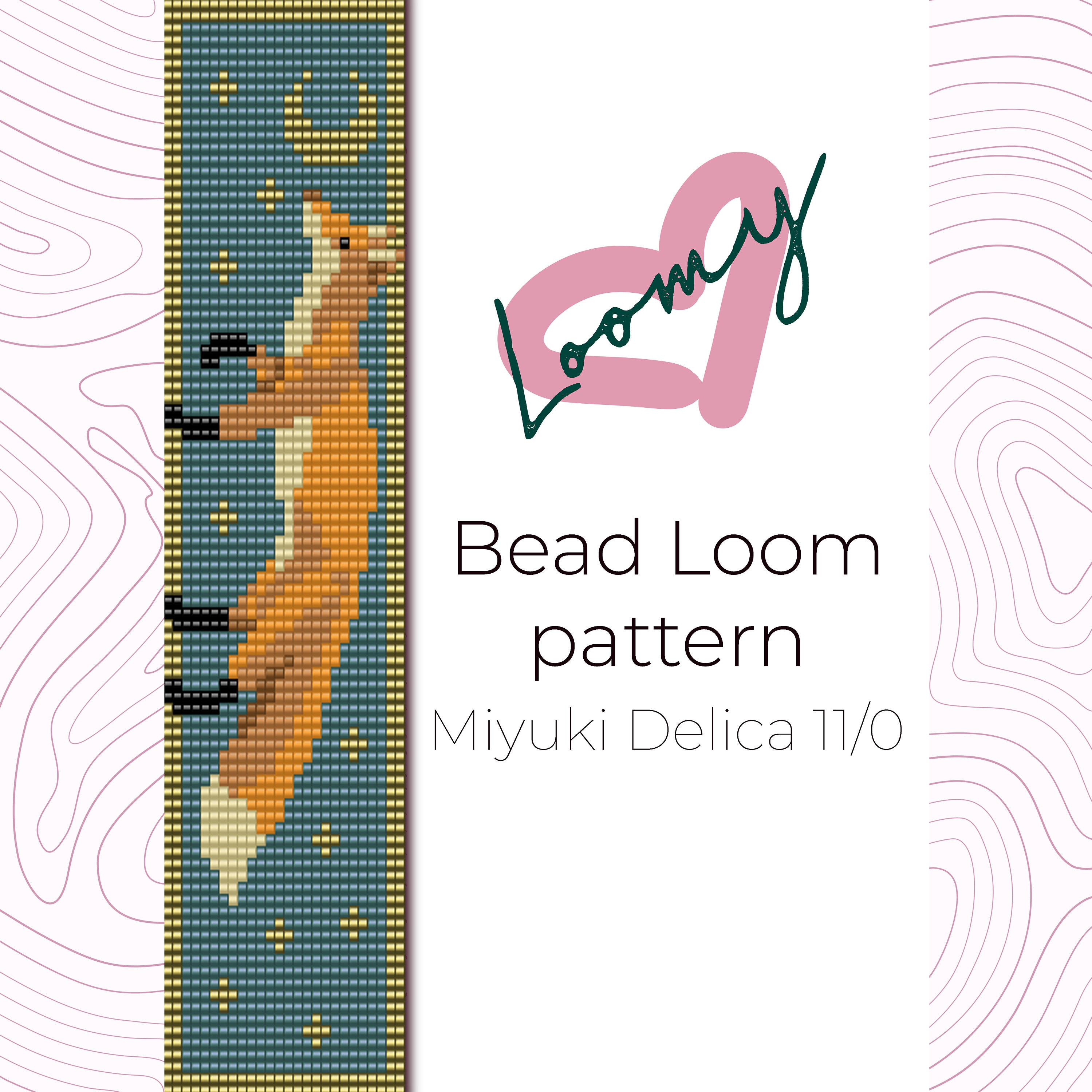 Fox and the Moon - Bead Loom Pattern - Loom Bracelet Pattern - Loom ...