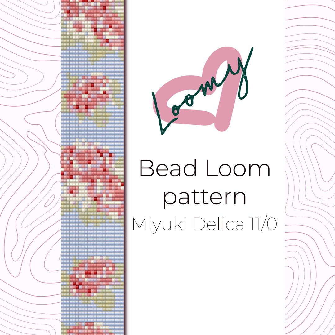 Vintage Rose Print - Bead Loom Pattern - Loom Bracelet Pattern - Loom ...