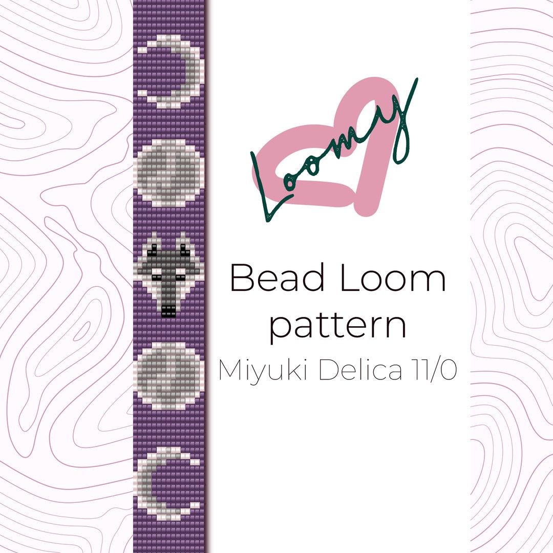 Moon Phases and Wolf - Bead Loom Pattern - Loom Bracelet Pattern - Loom ...