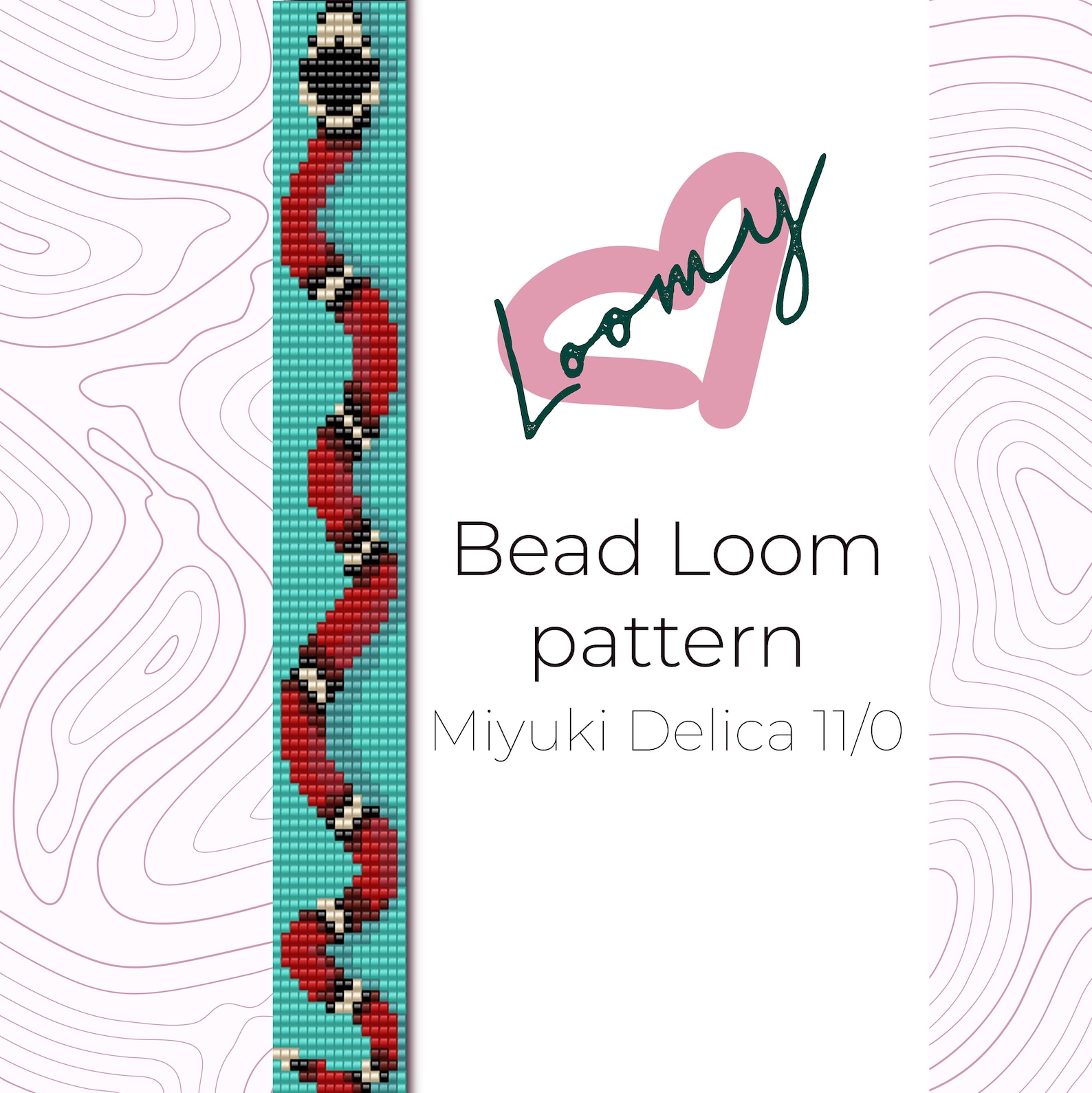 Milk Snake Bead Loom Pattern Loom Bracelet Pattern Loom Beading Pattern ...
