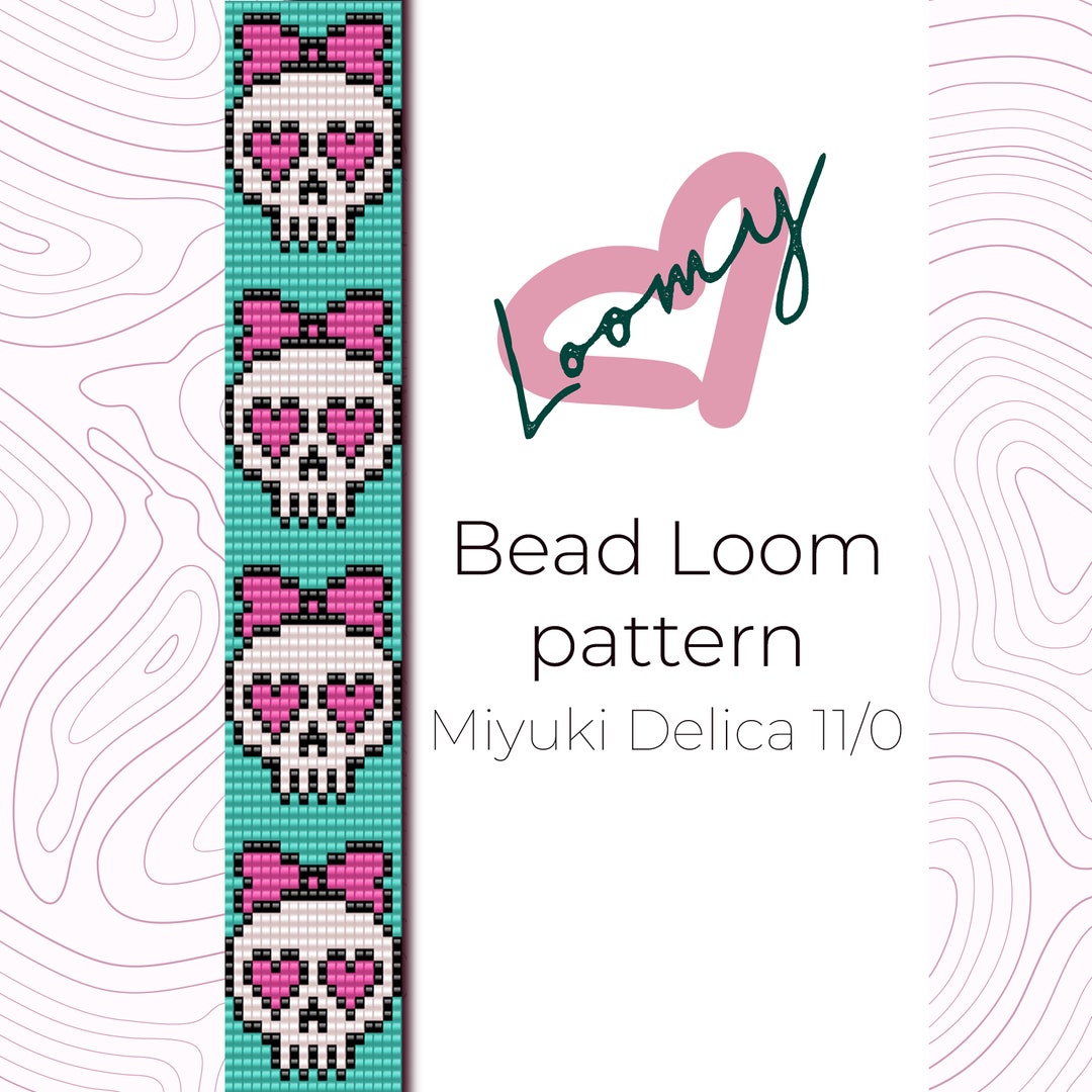 Lovely Skulls - Bead Loom Pattern - Loom Bracelet Pattern - Loom ...
