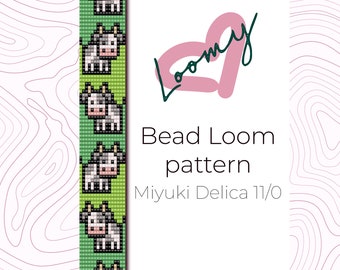 Cow Bead Loom Bracelet Pattern - Bead Loom Pattern Based on Miyuki ...
