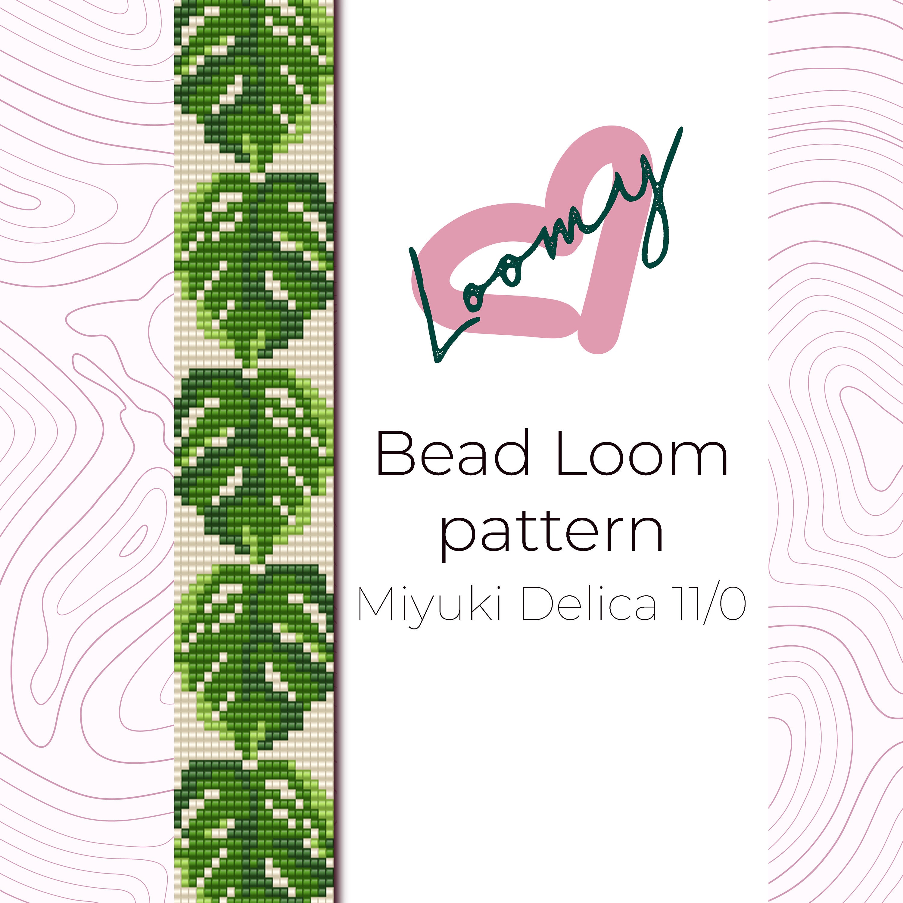 Monstera Leaves - Bead Loom Pattern - Loom Bracelet Pattern - Loom Beading Pattern Based on ...