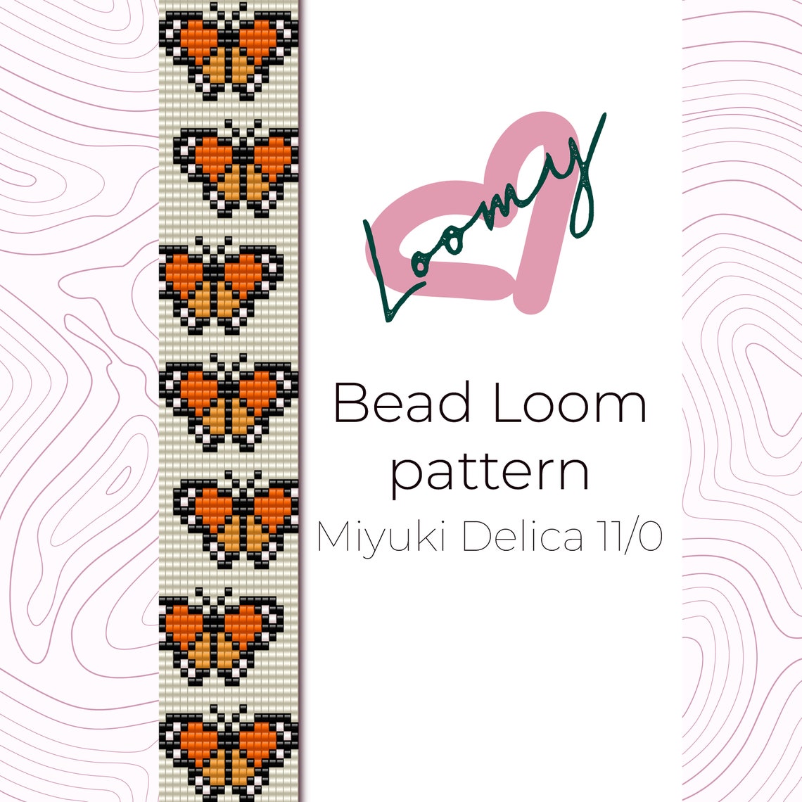 Small Monarch Butterflies Bead Loom Pattern Loom Bracelet Pattern Loom ...