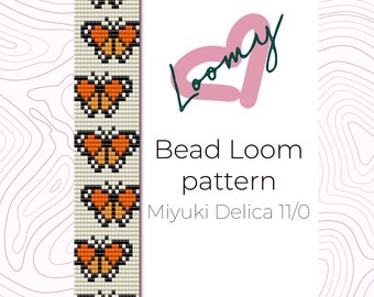Narrow Monarch Butterflies Bead Loom Pattern Loom Bracelet Pattern Loom ...