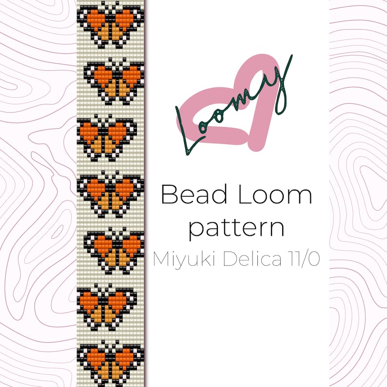 Small Monarch Butterflies Bead Loom Pattern Loom Bracelet Pattern Loom ...