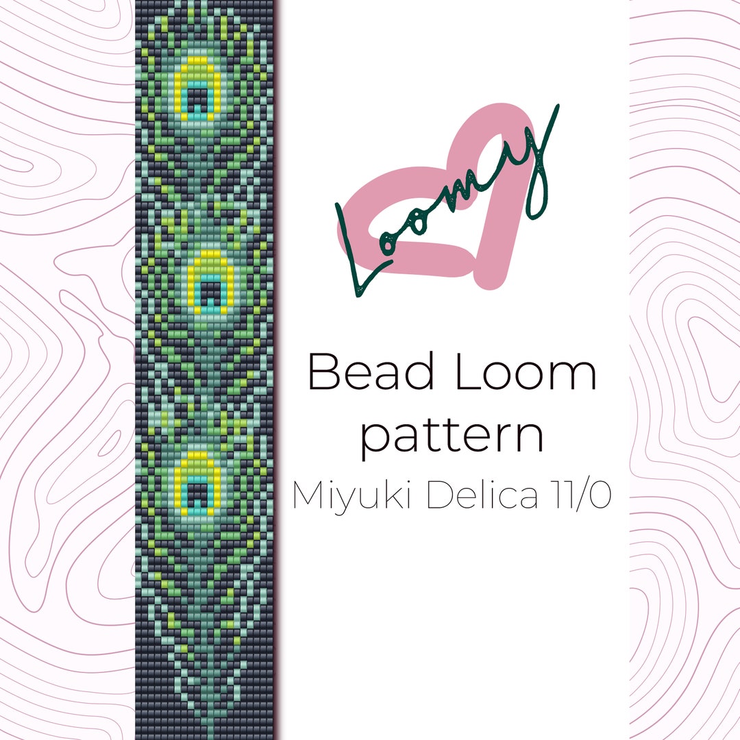 Peacock Feathers - Bead Loom Pattern - Loom Bracelet Pattern - Loom ...