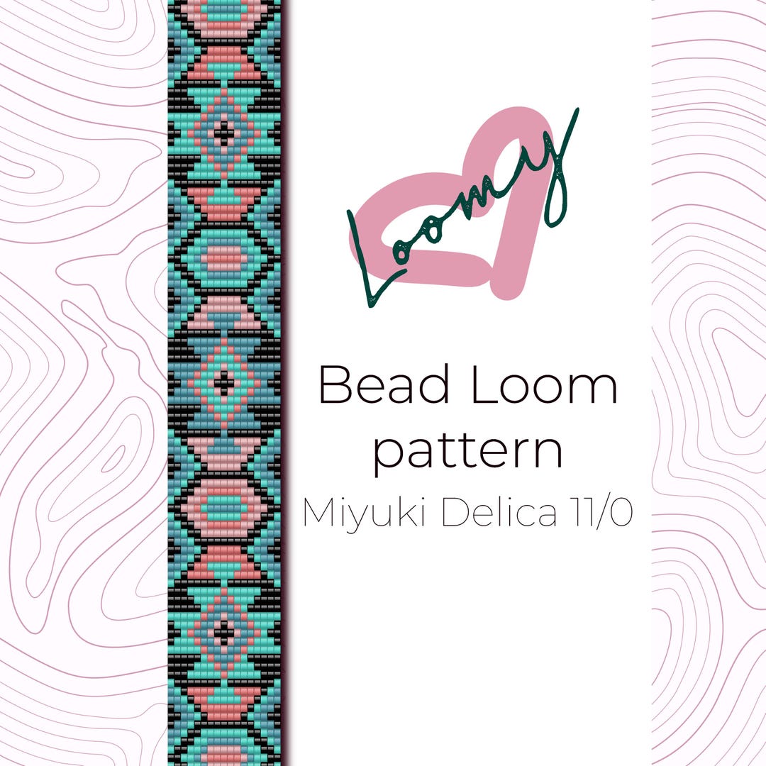 Salmon Teal - Native Bead Loom Pattern - Loom Bracelet Pattern - Loom ...