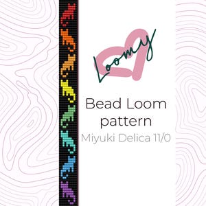 Narrow Rainbow Cats - Bead Loom Pattern - Loom Bracelet Pattern - Loom ...