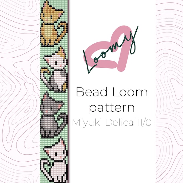 Cat Paws Bead Loom Pattern Loom Bracelet Pattern Loom Beading Pattern ...